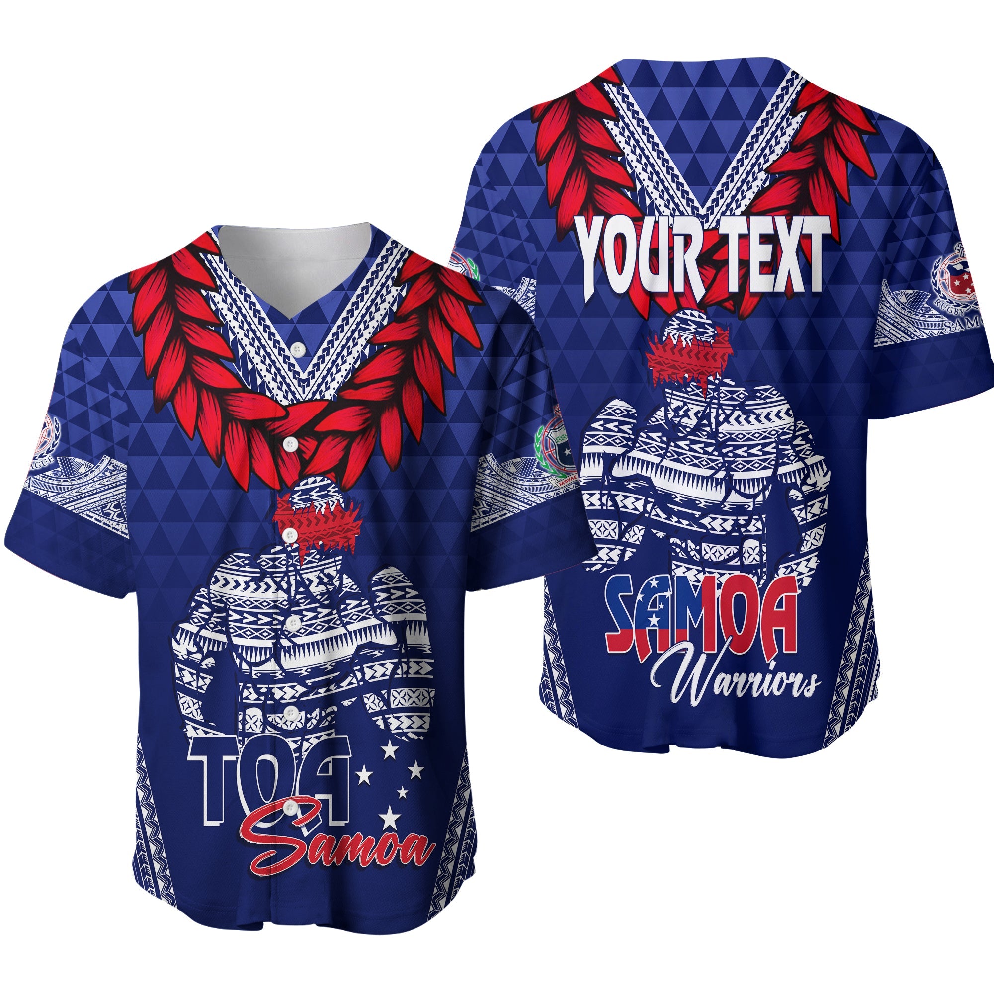 Personalised Toa Samoa Baseball Jersey Ulafala Style Samoa Warriors LT7