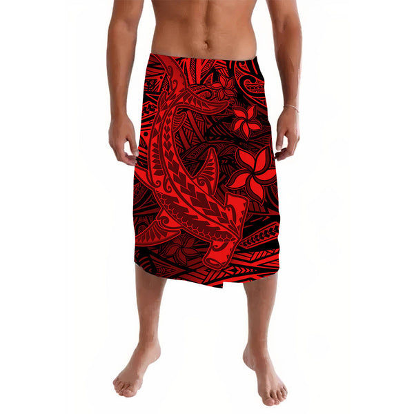 Polynesian Lavalava Red Hawaiian Tribal Hammerhead Shark LT14