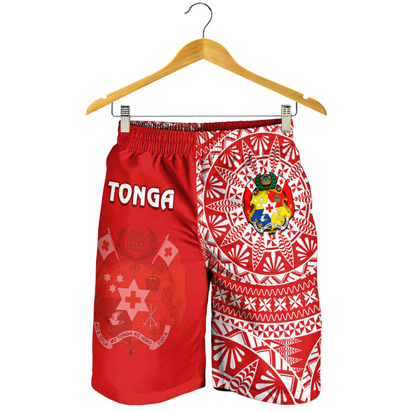 Tonga Men Shorts Tongan Coat Of Arms Ngatu Pattern LT14