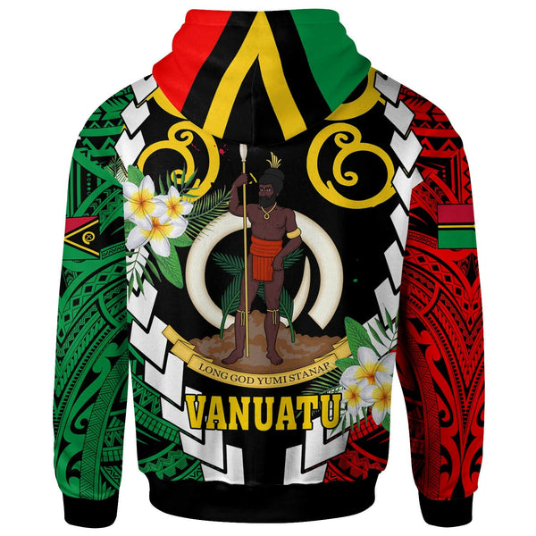 Vanuatu Hoodie Custom Vanuatu Independence Anniversary Plumeria Flower ...