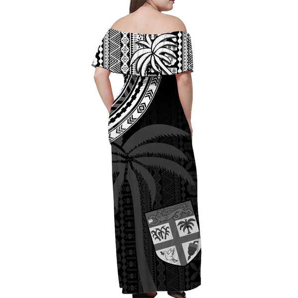 Fiji Rugby Sevens Off Shoulder Long Dress Fijian 7s Tapa Polynesian LT13