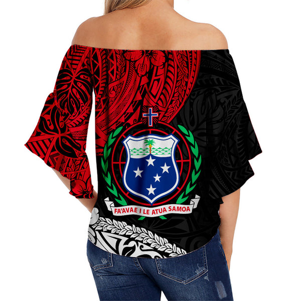 Samoa Women Off Shoulder Waist Wrap Top Beloved Samoan Mix Polynesian ...