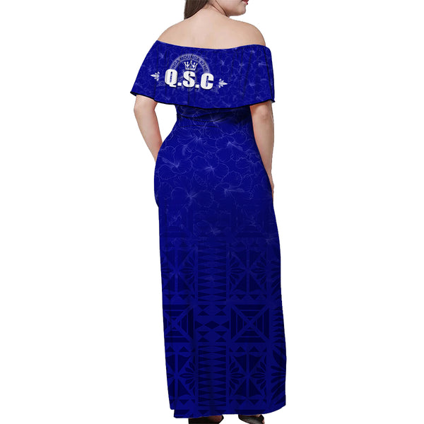 Tonga Kolisi Kuini Salote Hibiscus Off Shoulder Long Dress QSC Old ...