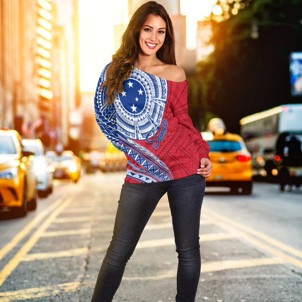 Samoa Personalised Off Shoulder Sweater Independence Day Flag Style LT7