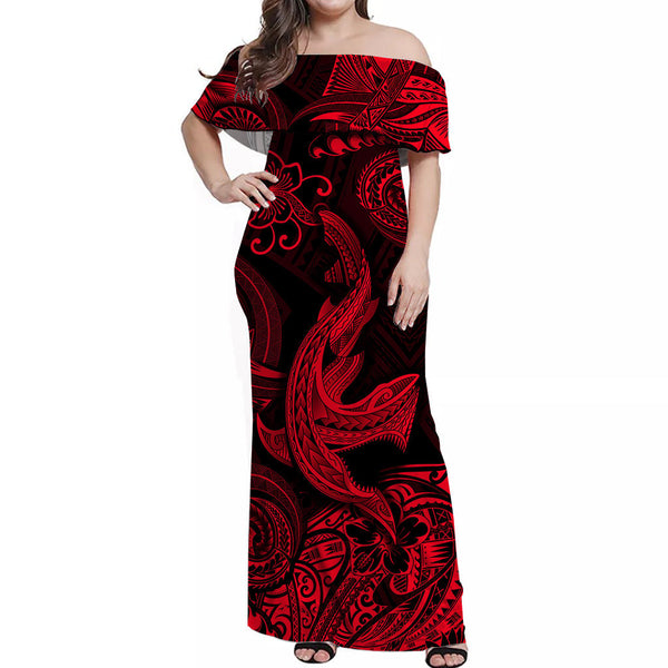 Hawaii Angry Shark Polynesian Matching Dress and Hawaiian Shirt ...