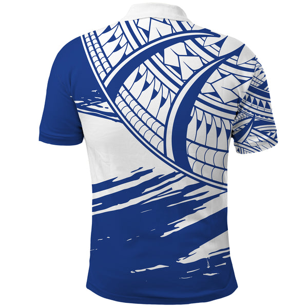 Cook Islands Custom Polo Shirt Cook Islands Flag Style Blue With Claw ...