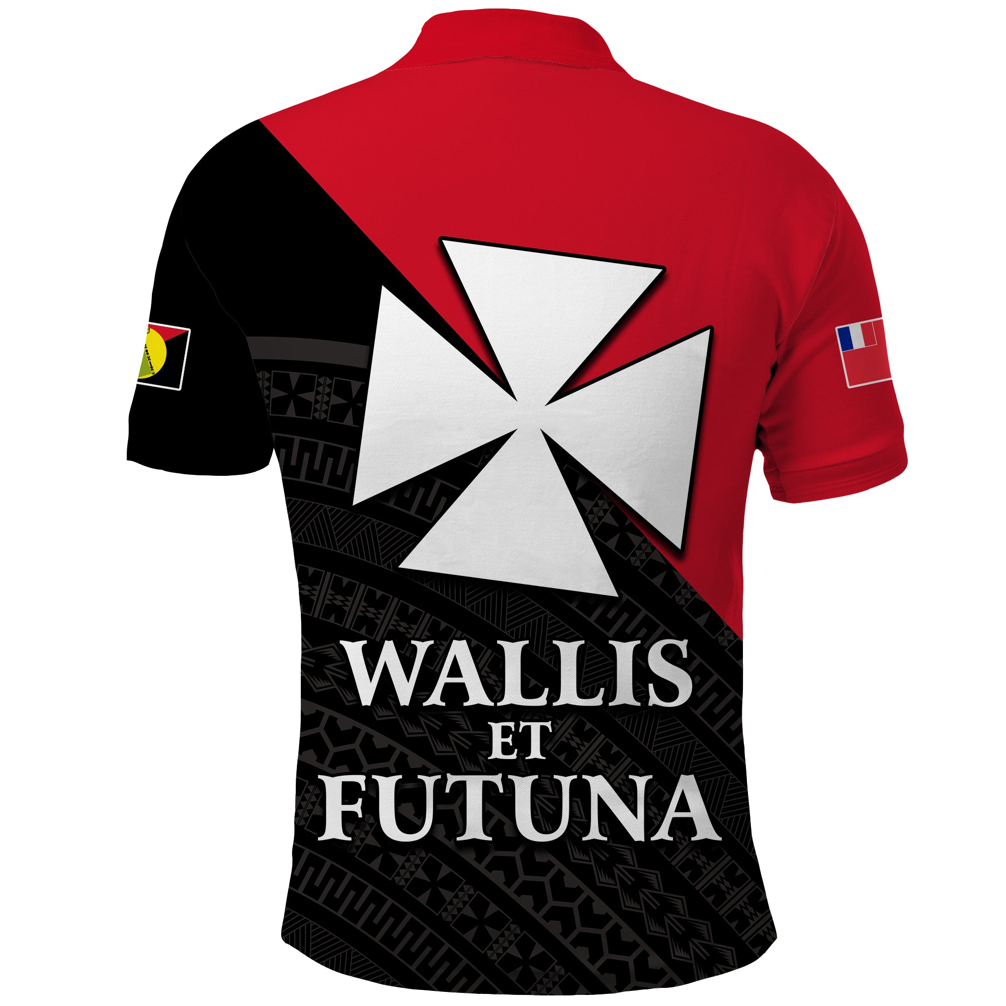 Sigave Chiefdom Wallis et Futuna Polo Shirt Polynesian Pattern and Flag ...