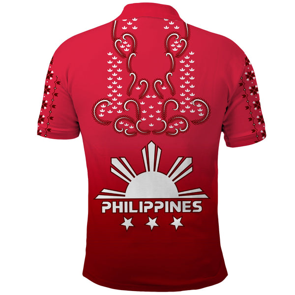 Philippines Polo Shirt Sun Filipino Red Barong LT13