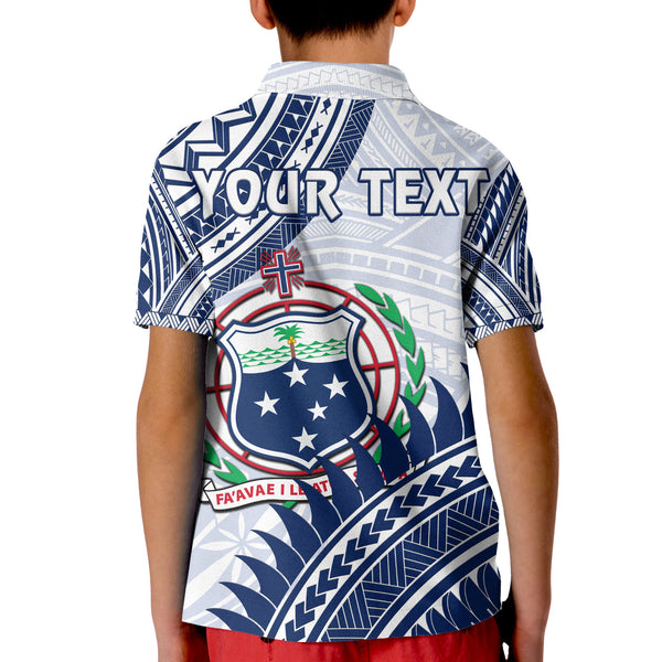 Custom HRPP Samoa Polo Shirt KID Samoan Coat Of Arms Polynesian Pattern ...