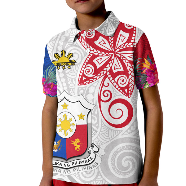 Custom Philippines Polo Shirt Sun Filipino Polynesian mix Flowers ...