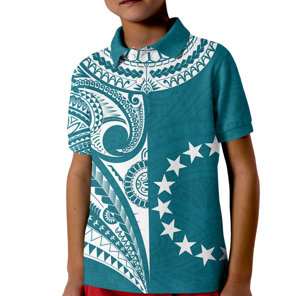 Cook Islands Tatau Polo Shirt Symbolize Passion Stars Version Blue LT13