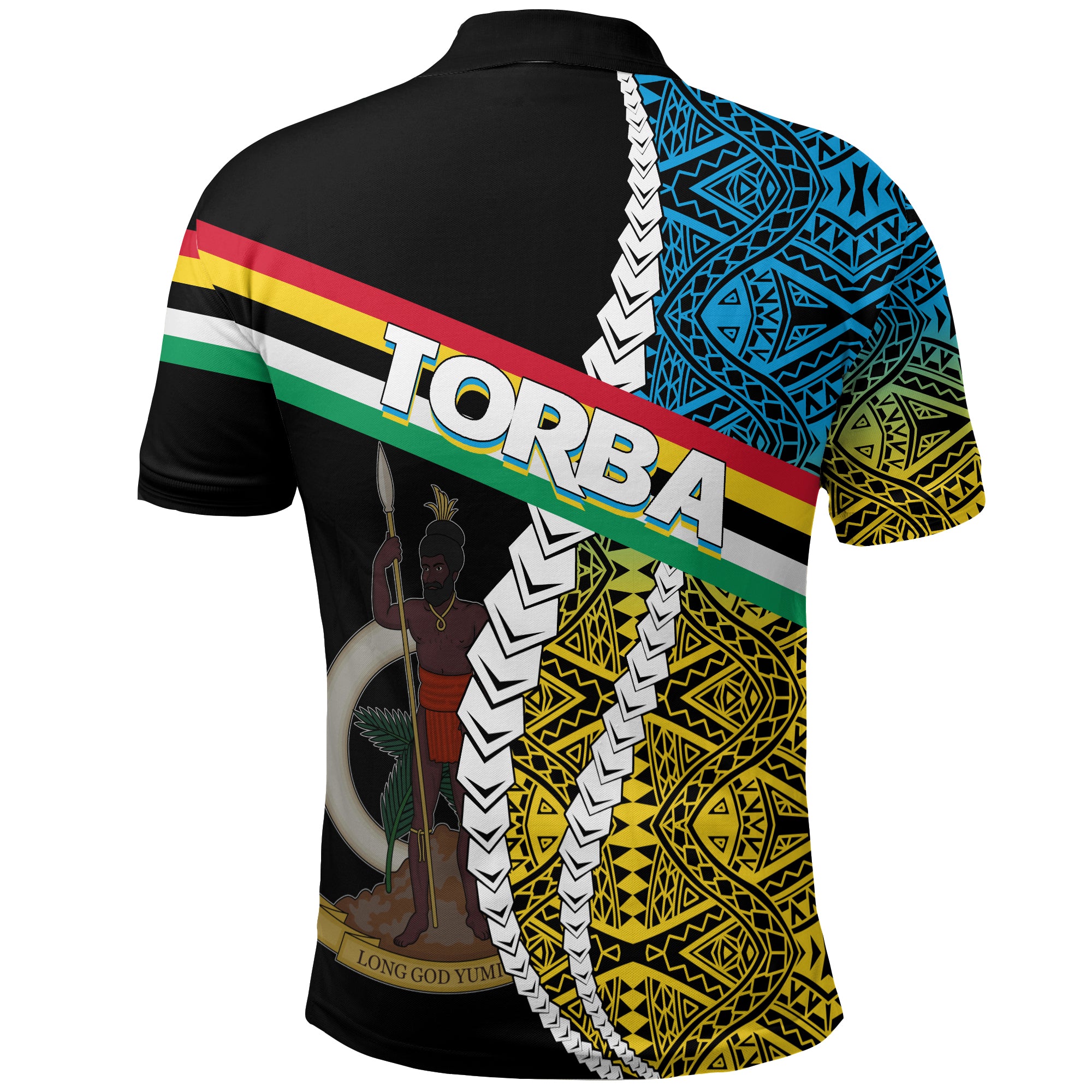Custom Vanuatu Torba Province Polo Shirt Torba Flag Polynesian Pattern LT7