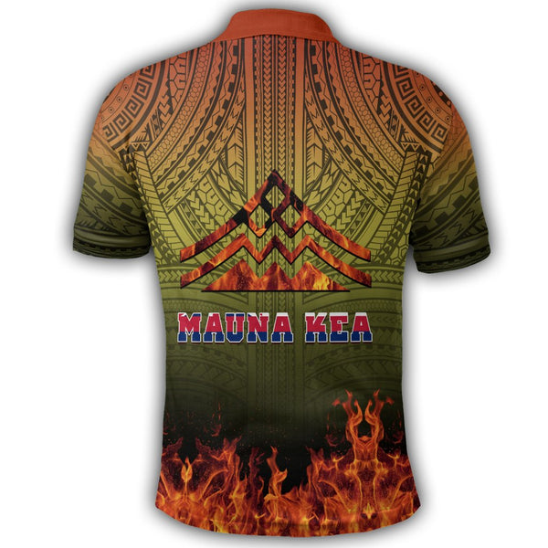 Hawaiian Polynesian Mauna Kea Fire Polo Shirt Burn Style