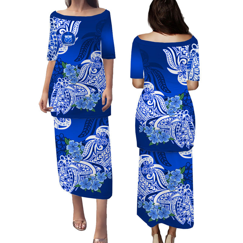 Polynesian Samoa Floral Tribal Puletasi Dress LT9