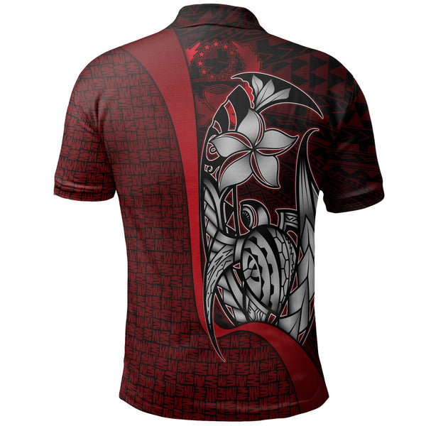 Pohnpei Micronesian Polo Shirt Red Turtle with Hook