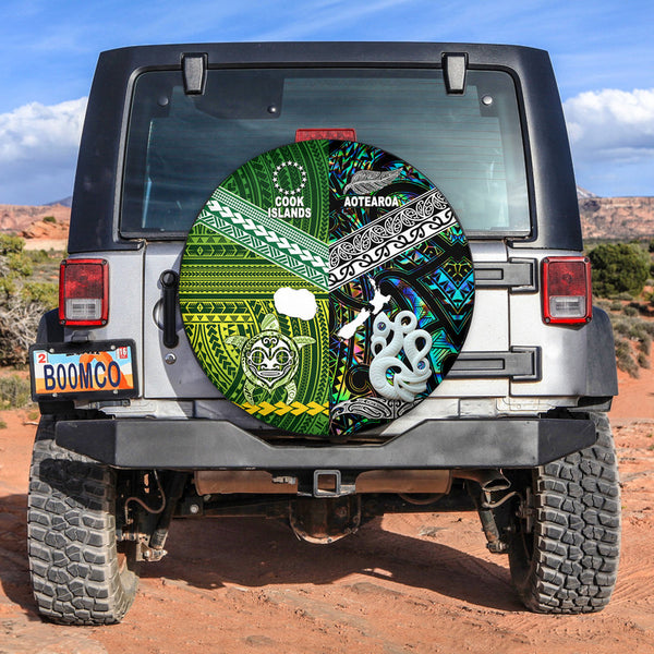 New Zealand And Cook Islands Spare Tire Cover Together - Paua Shell LT8