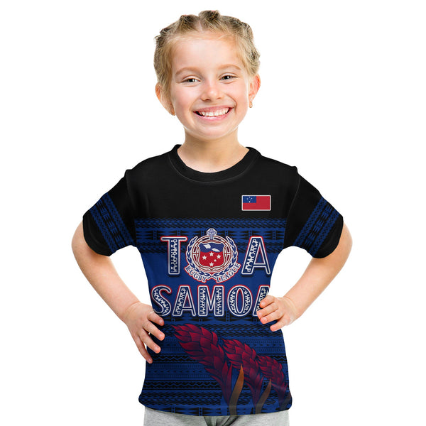 Toa Samoa Rugby T Shirt Uso Aso Uma Go Champions Blue LT13