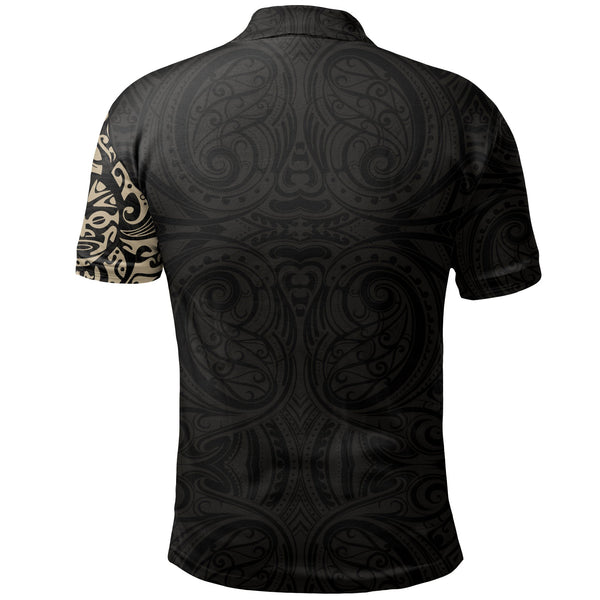 Maori Tangaroa Tattoo New Zealand Polo Shirt Tan