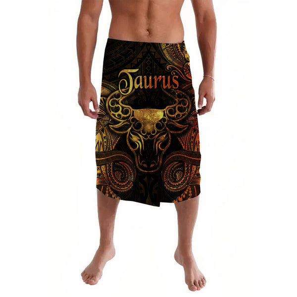 Taurus Zodiac Polynesian Lavalava Unique Style Gold LT8