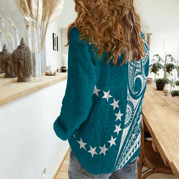Cook Islands Tatau Women Casual Shirt Symbolize Passion Stars Version ...