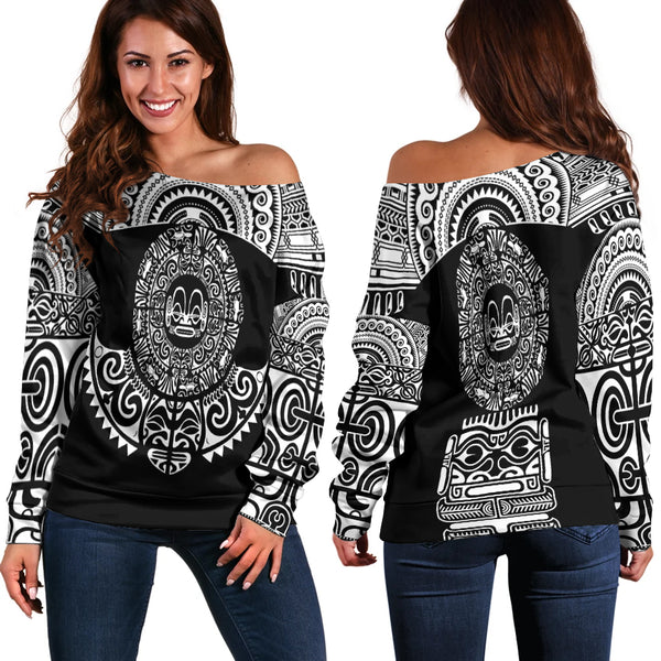 Marquesas Islands Women Off Shoulder Marquesan Tattoo Simplified ...