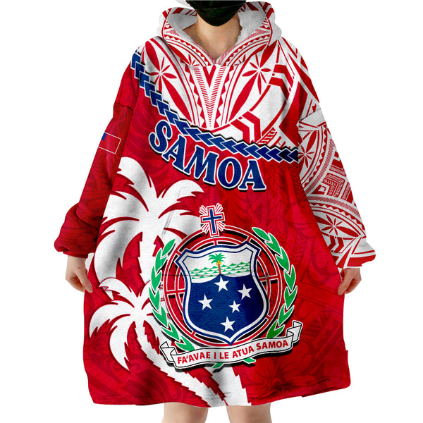 (Custom Personalised) Samoa Samoan Coat Of Arms With Coconut Red Style ...