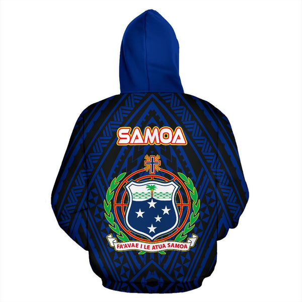 Samoa Polynesian Zip up Hoodie Samoan Legend God Tangaloa