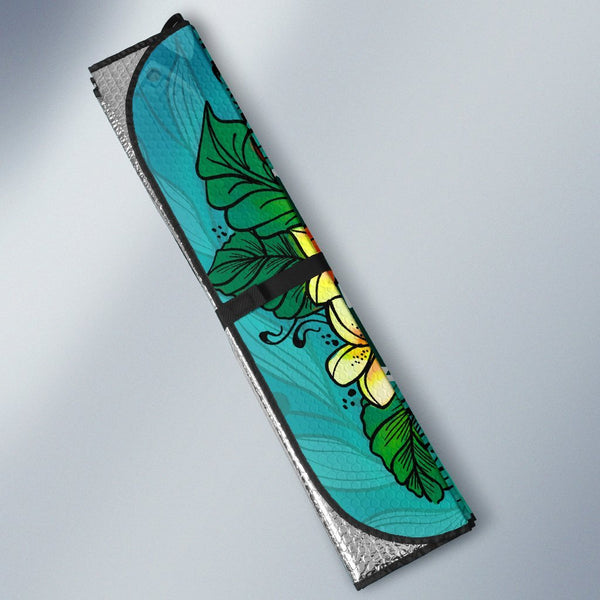 Pohnpei State Auto Sun Shade - Tropical Flowers Style