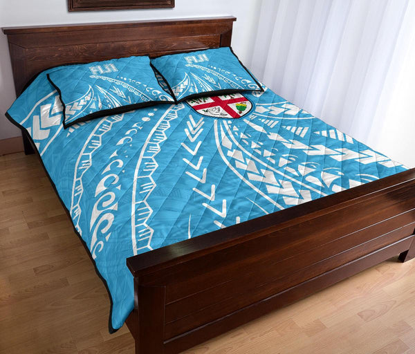 Fiji Quilt Bed Set - Fiji Flag Polynesian Swriling Style