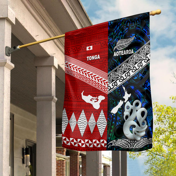 New Zealand And Tonga Flag Together - Blue LT8