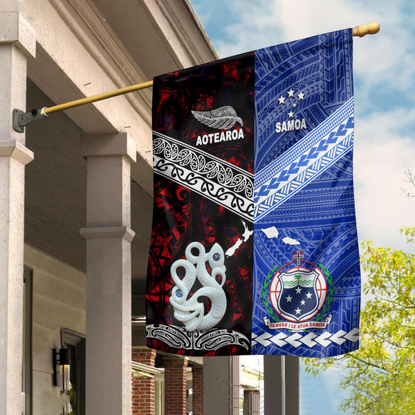 New Zealand And Samoa Flag Together - Red LT8