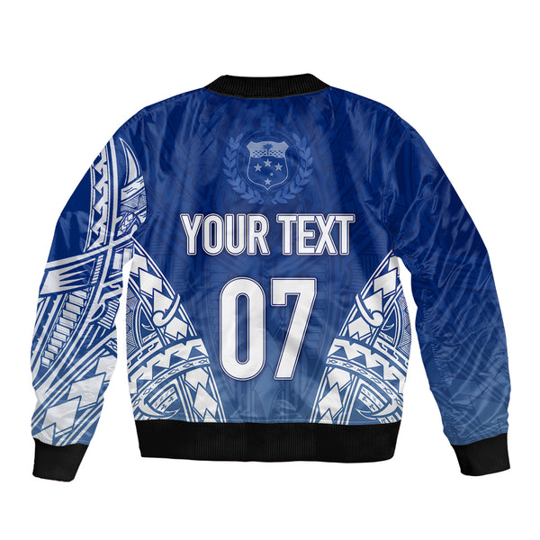 Personalised Samoa Rugby Sleeve Zip Bomber Jacket Manu Samoa Gradient ...