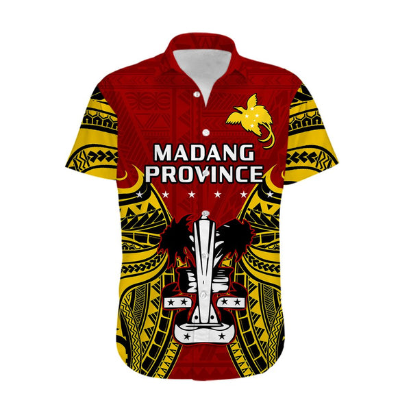 Papua New Guinea Hawaiian Shirt Madang Province Mix Coat Of Arms ...