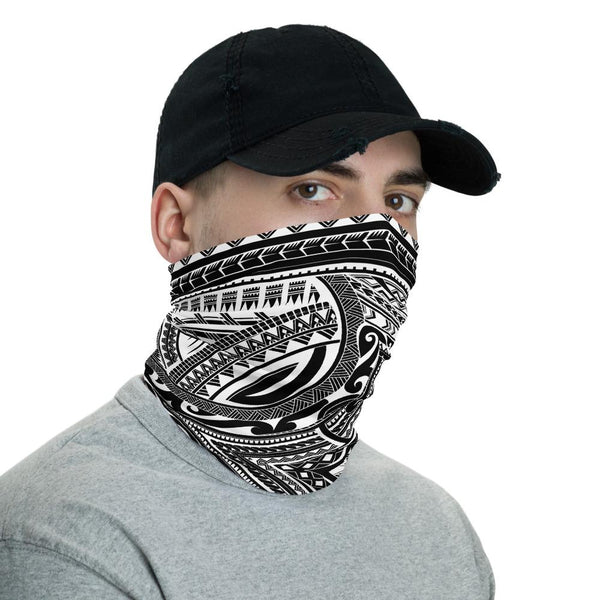Hawaiian Bandana - Polynesian Tribal White Neck Gaiter