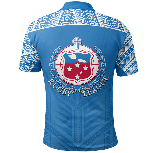 Toa Samoa Rugby Polo Shirt Blue Sky Jersey 2022 LT6