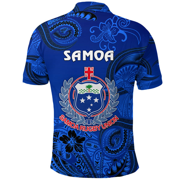 Samoa Manu Polo Shirt Rugby Unique Style Full Blue LT8