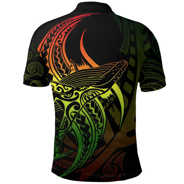 Maori Polo Shirt Whale Tattoo, Humpback Whales New Zealand Golf Shirt Rasta